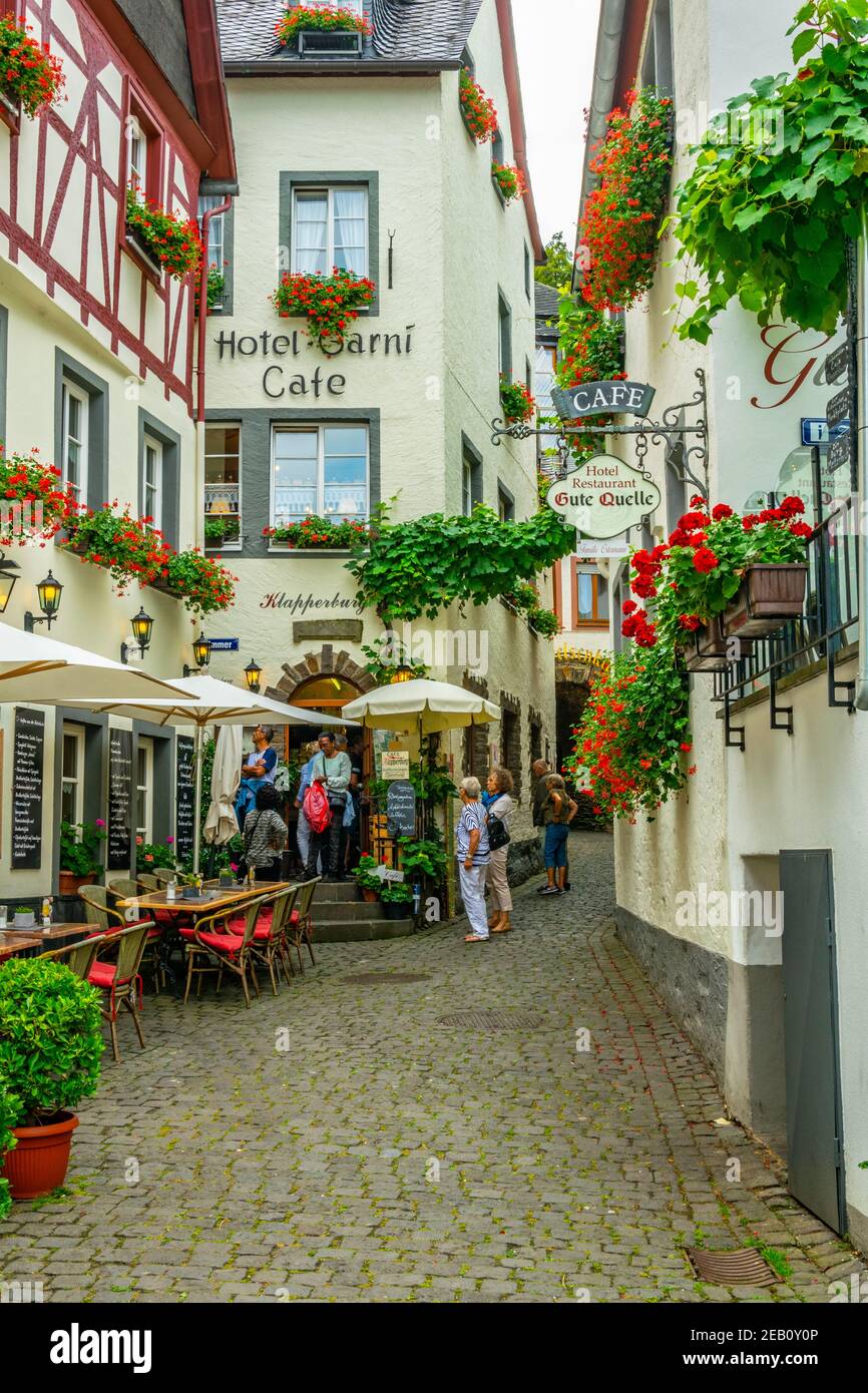 BEILSTEIN, GERMANY, AUGUST 15, 2018: View of a narrow street in ...