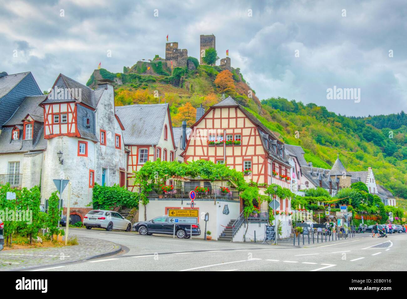 BEILSTEIN, GERMANY, AUGUST 15, 2018: Beilstein town with Metternich Castle in Germany Stock ...