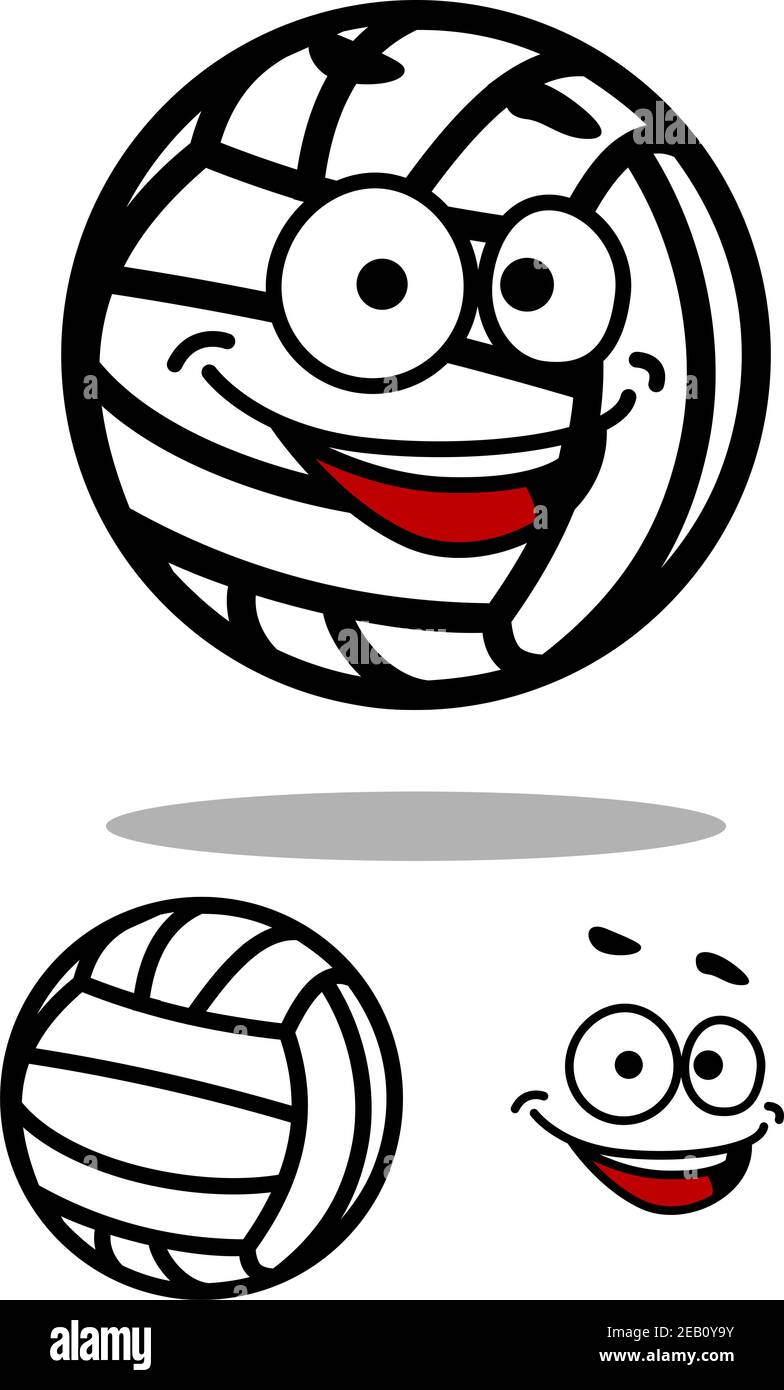 Volleyball ball face cartoon vector hi-res stock photography and images ...