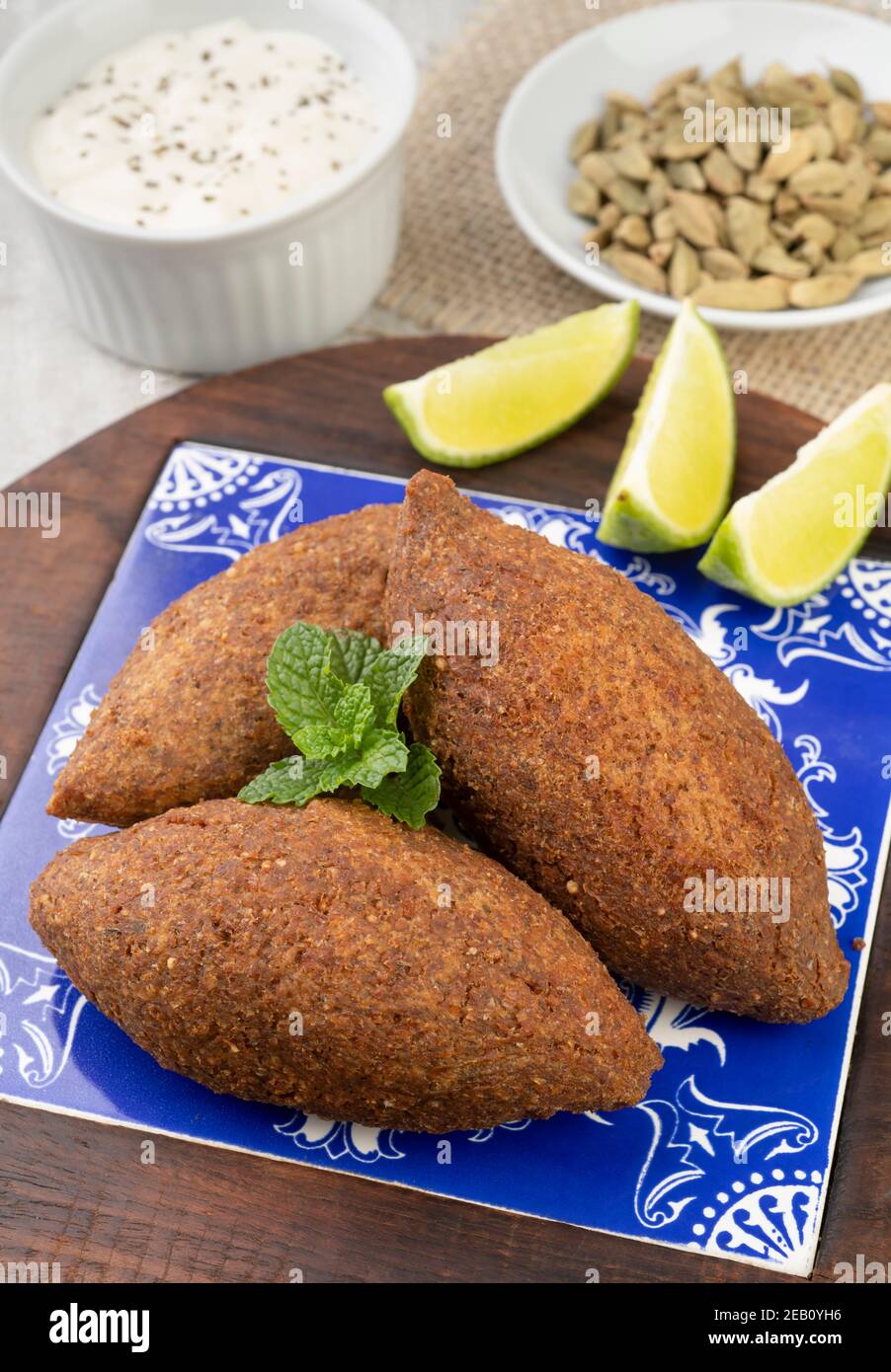 Traditional arabic fried kibbeh. Typical brazilian snack Stock Photo ...