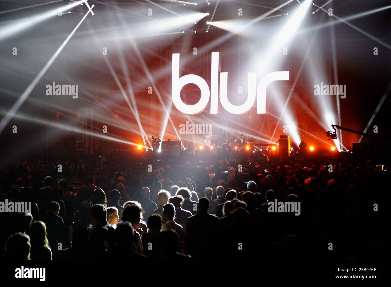 London, UK. 21st February 2012. Brit Awards 2012 - Show - Blur perform ...