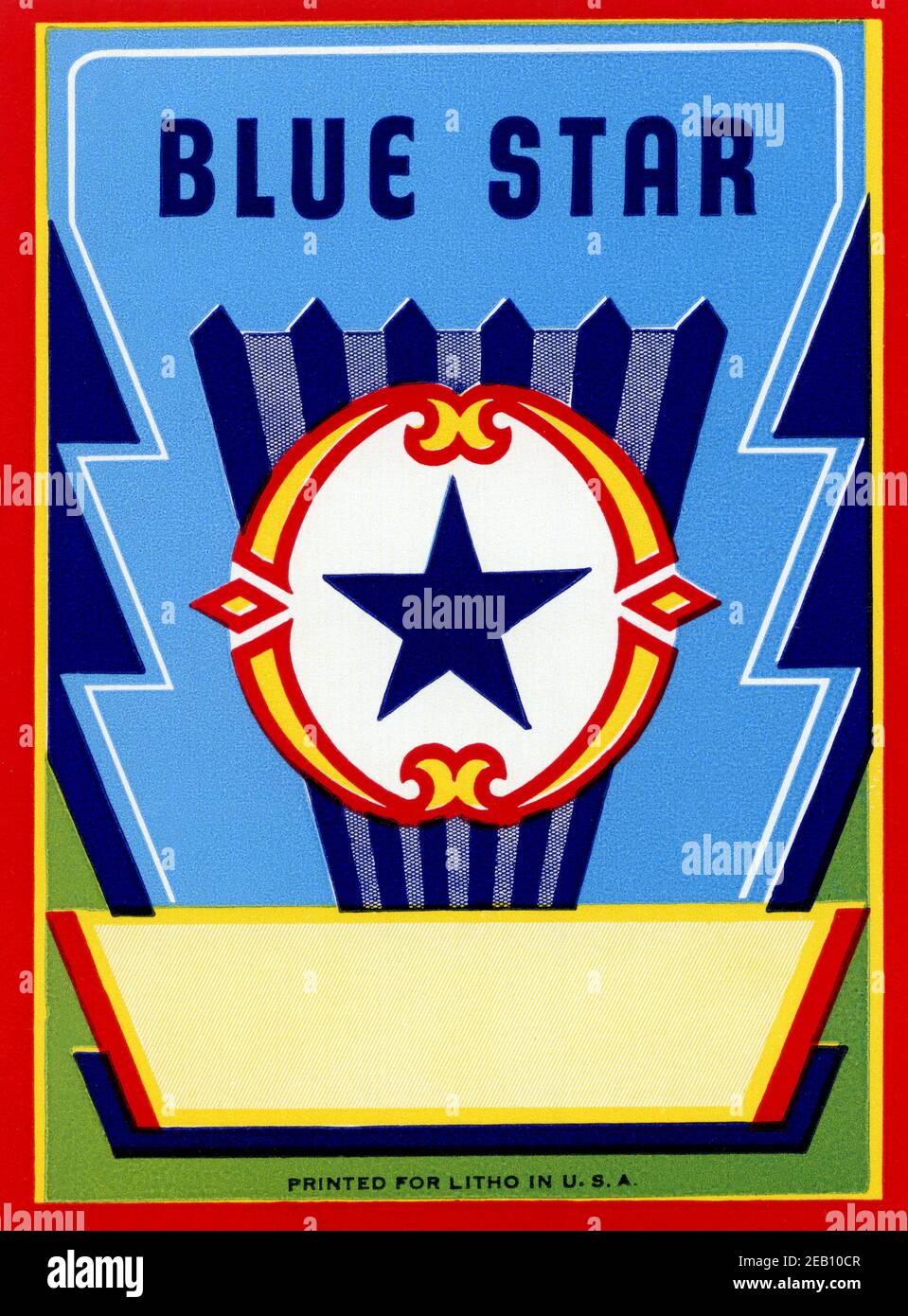 Blue Star Broom label Stock Photo - Alamy