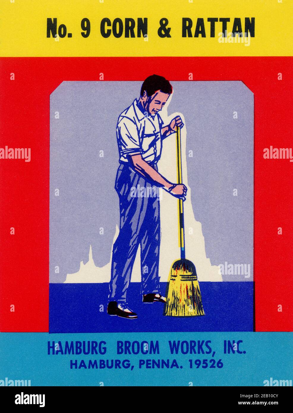 No. 9 Corn & Rattan Broom Label 1910 Stock Photo - Alamy