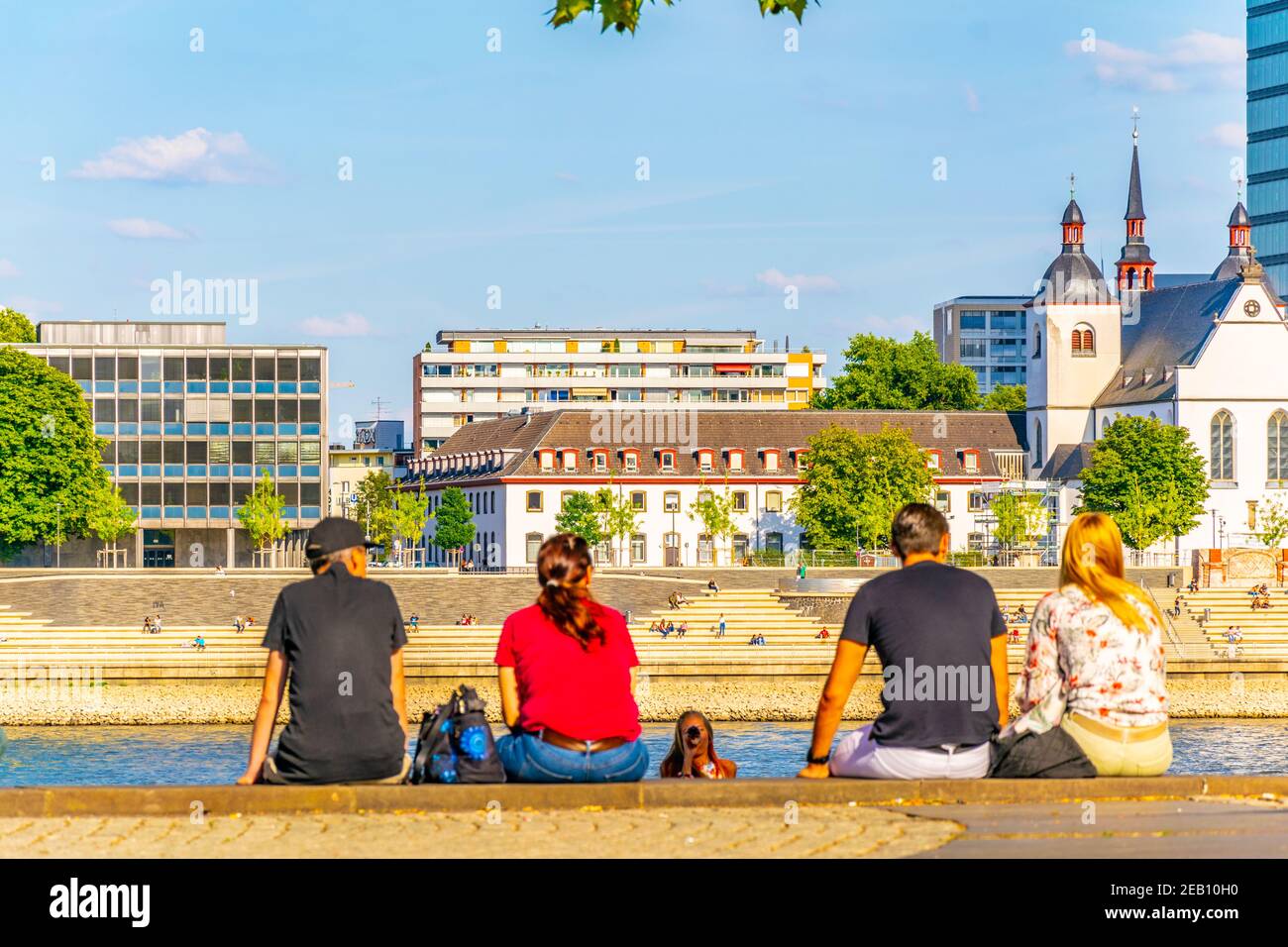 COLOGNE, GERMANY, AUGUST 11, 2018: Riverside promenade in Cologne ...