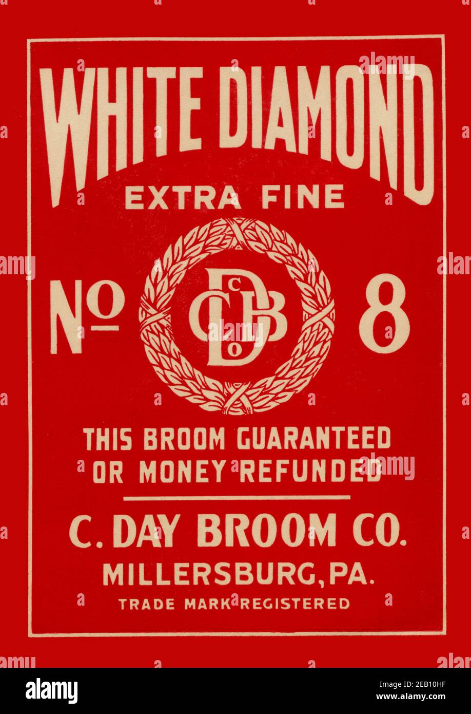White Diamond Extra Fine Boom Label 1910 Stock Photo - Alamy