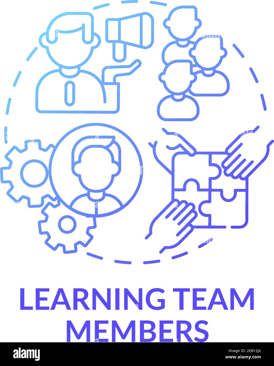 Learning workers in company concept icon Stock Vector Image & Art - Alamy