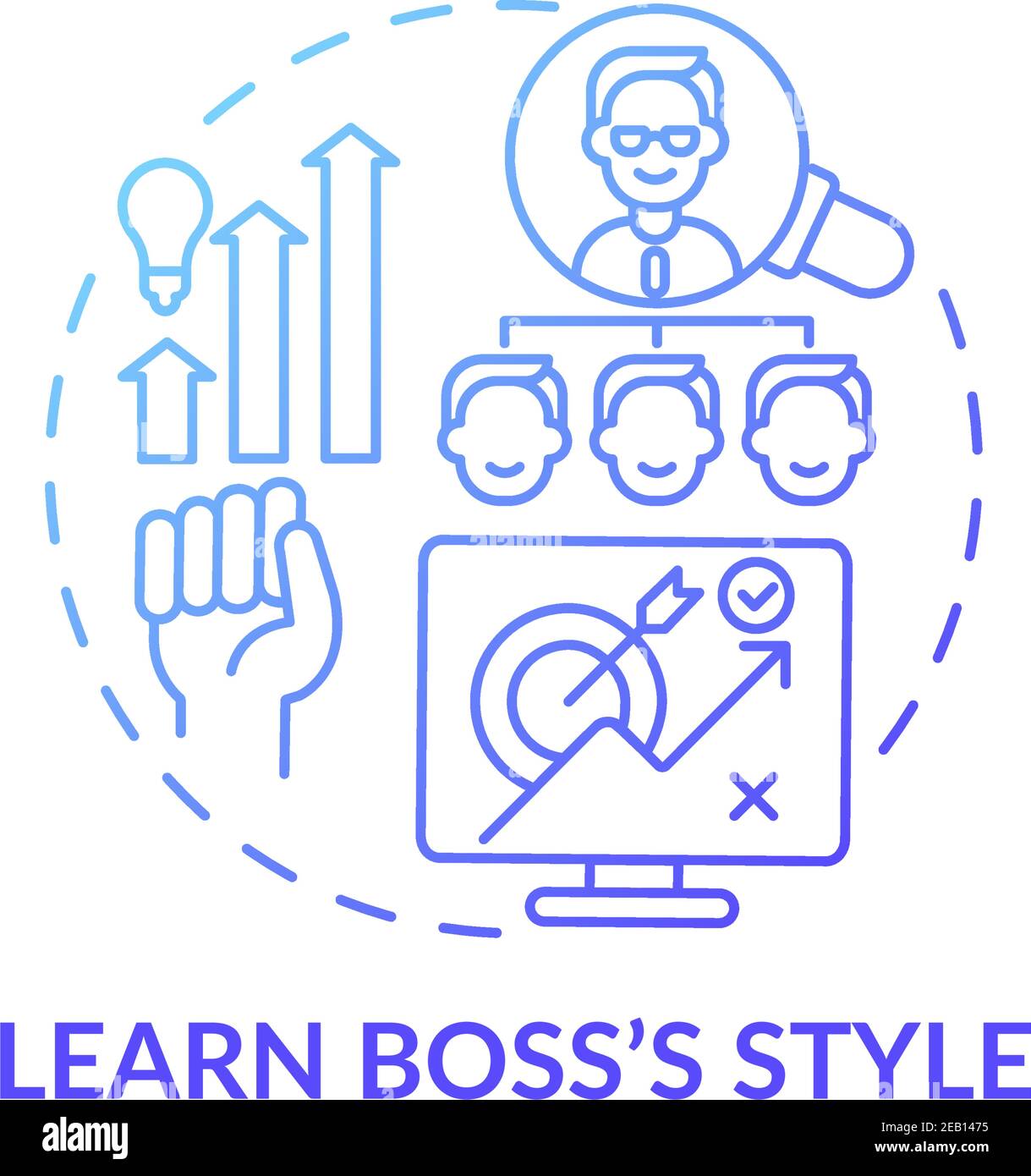 Communication with boss concept icon Stock Vector Image & Art - Alamy