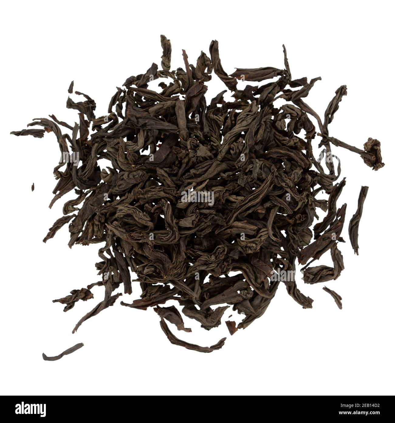 Dry black tea leaves isolated on white background. Top view Stock Photo ...