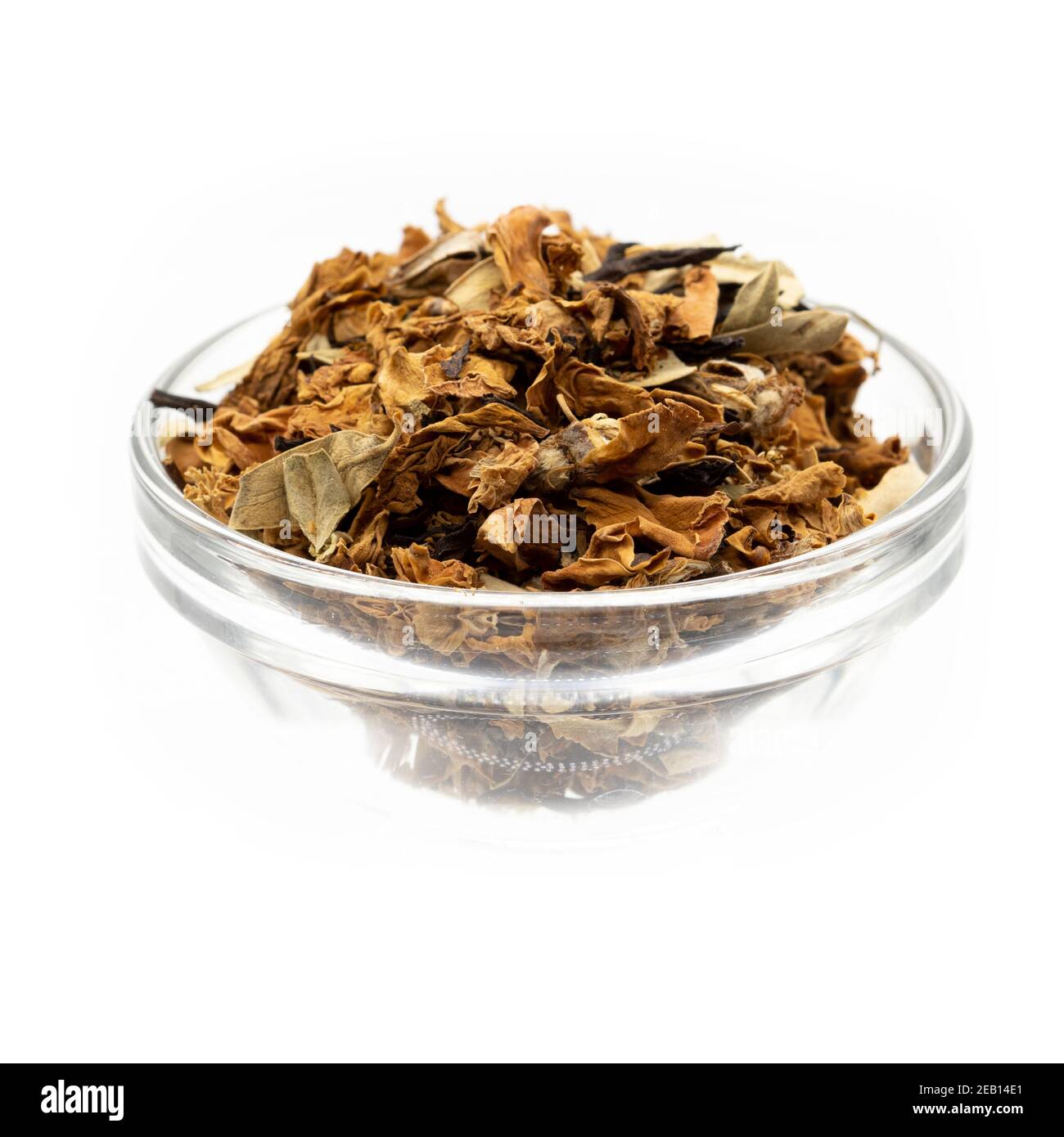 Dried herbal tea with flowers, berries, fruits isolated on a white ...