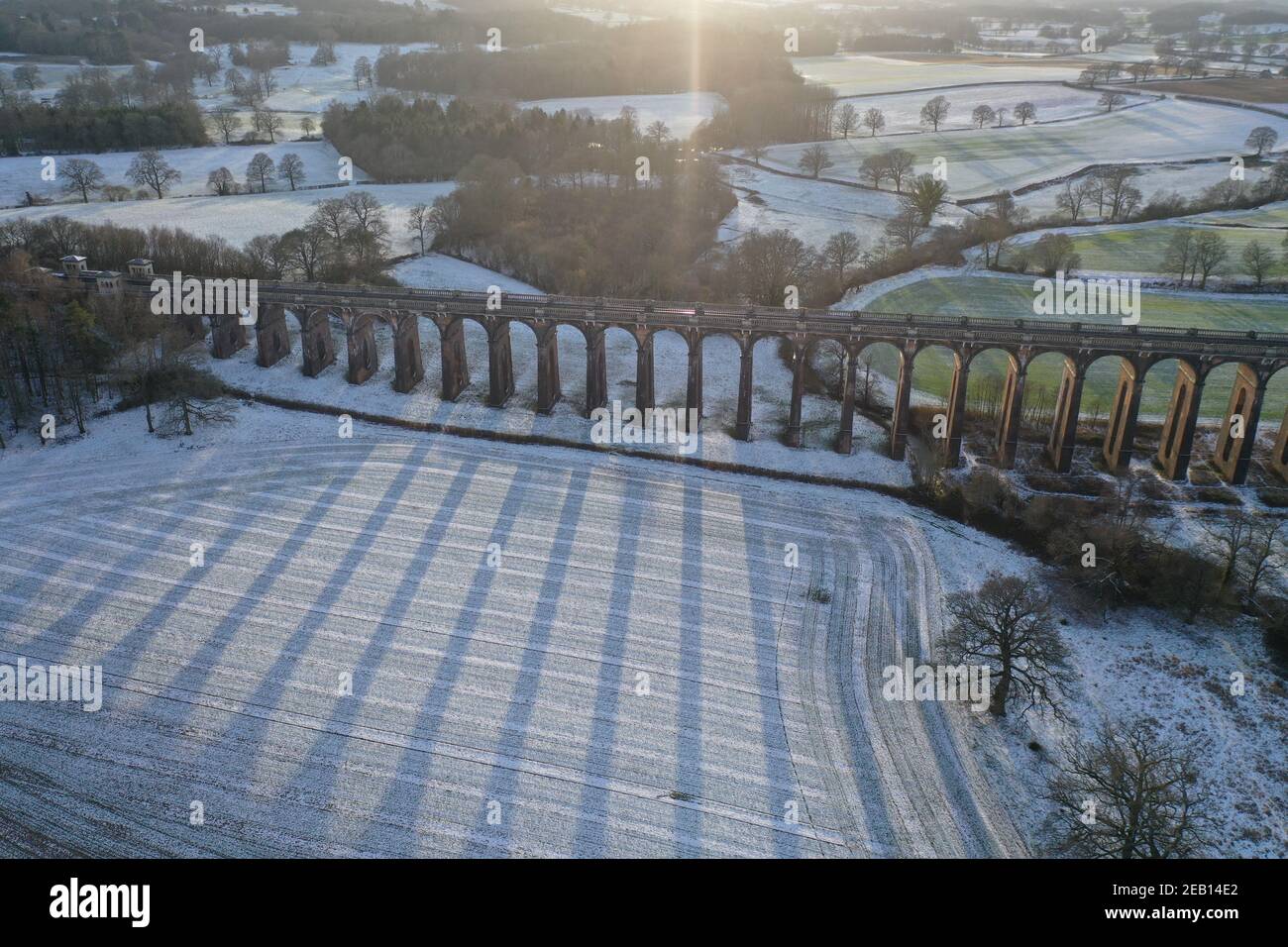 Winter afternoon sun setting on Balcombe Viaduct in Sussex UK Stock ...