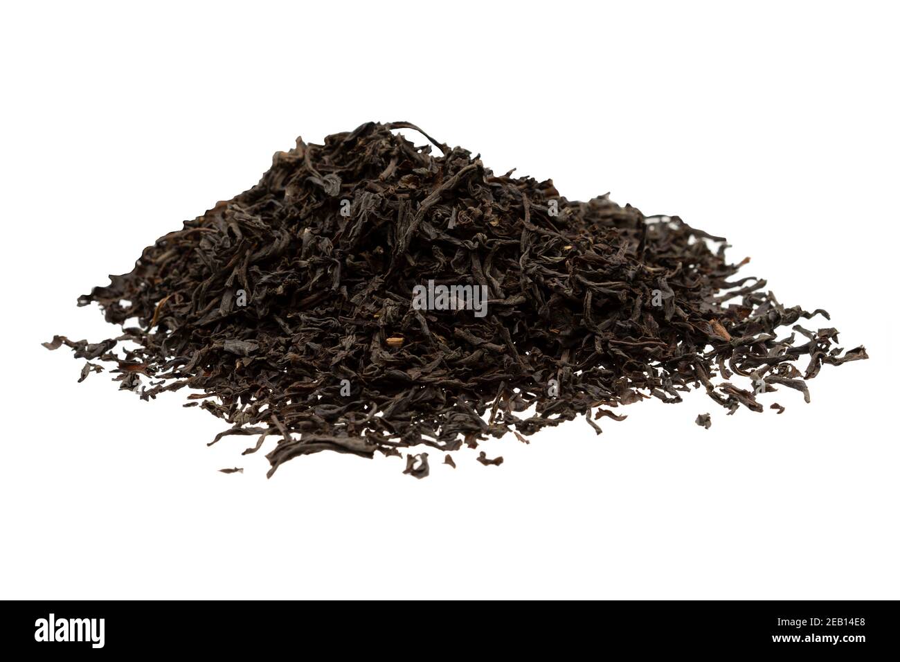 Dry black tea leaves isolated on white background. Top view Stock Photo ...