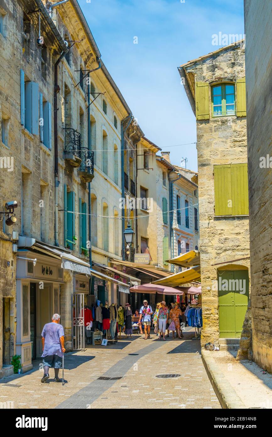 France medieval square of uzes hi-res stock photography and images - Alamy