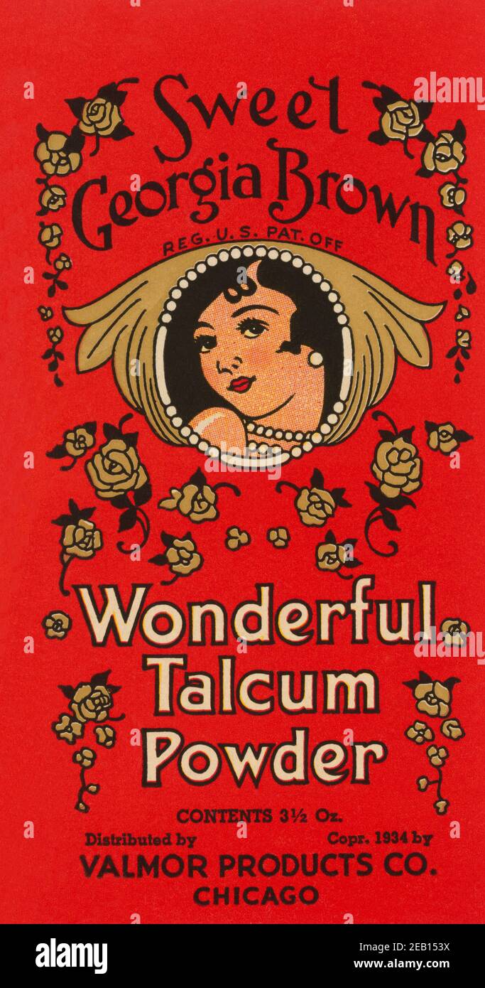 Sweet Georgia Brown Wonderful Talcum Powder 1934 Stock Photo - Alamy