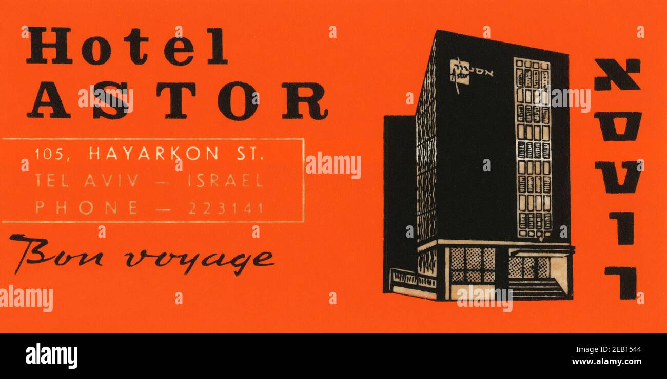 Hotel Astor Luggage Label Stock Photo - Alamy
