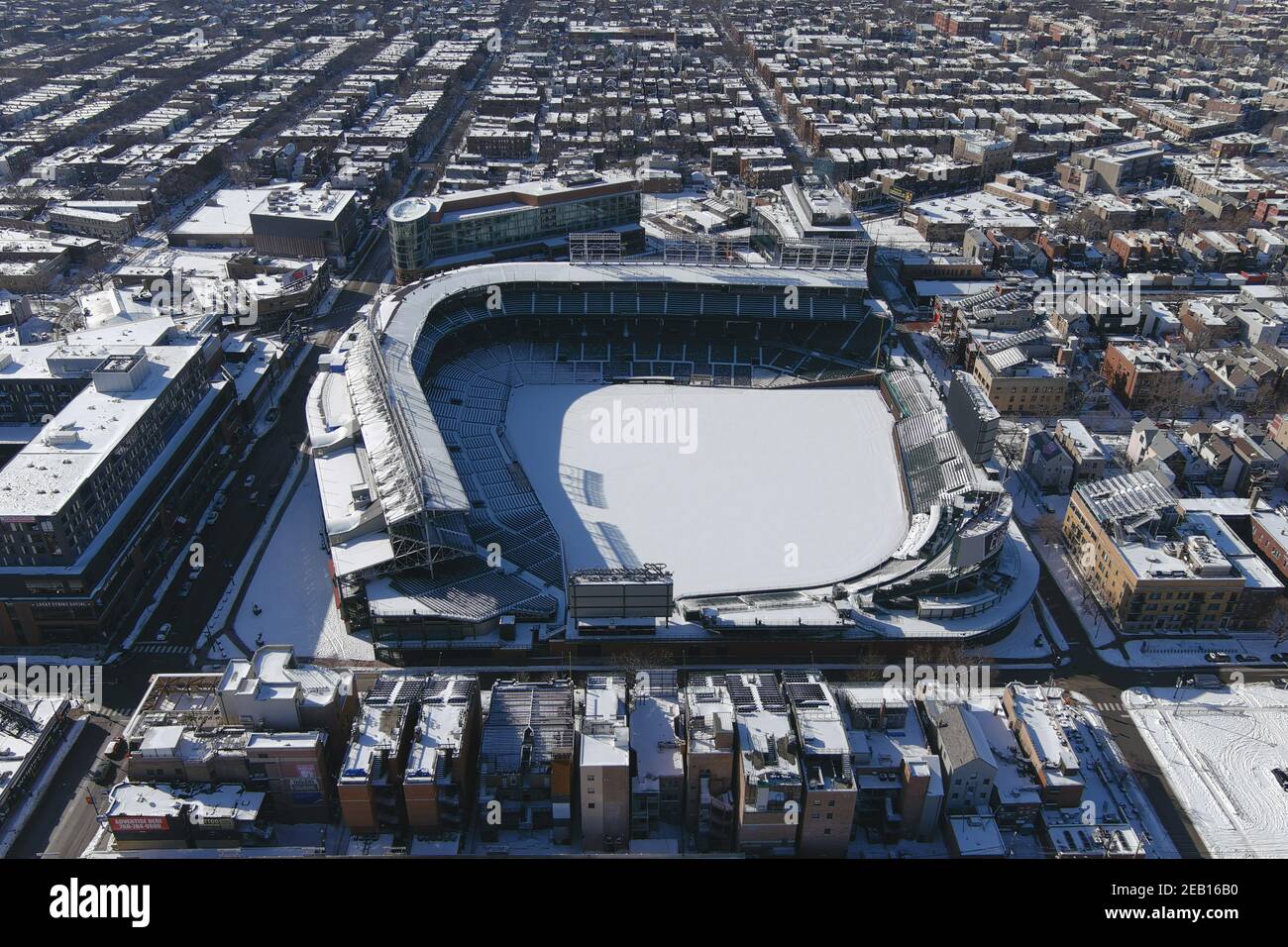 Wrigley field baseball stadium aerial hi-res stock photography and ...