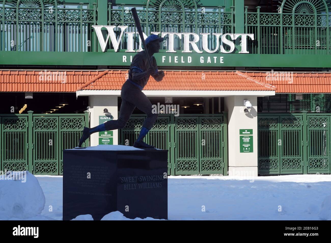 Chicago, United States. 07th Feb, 2021. A statue of former Chicago Cubs ...