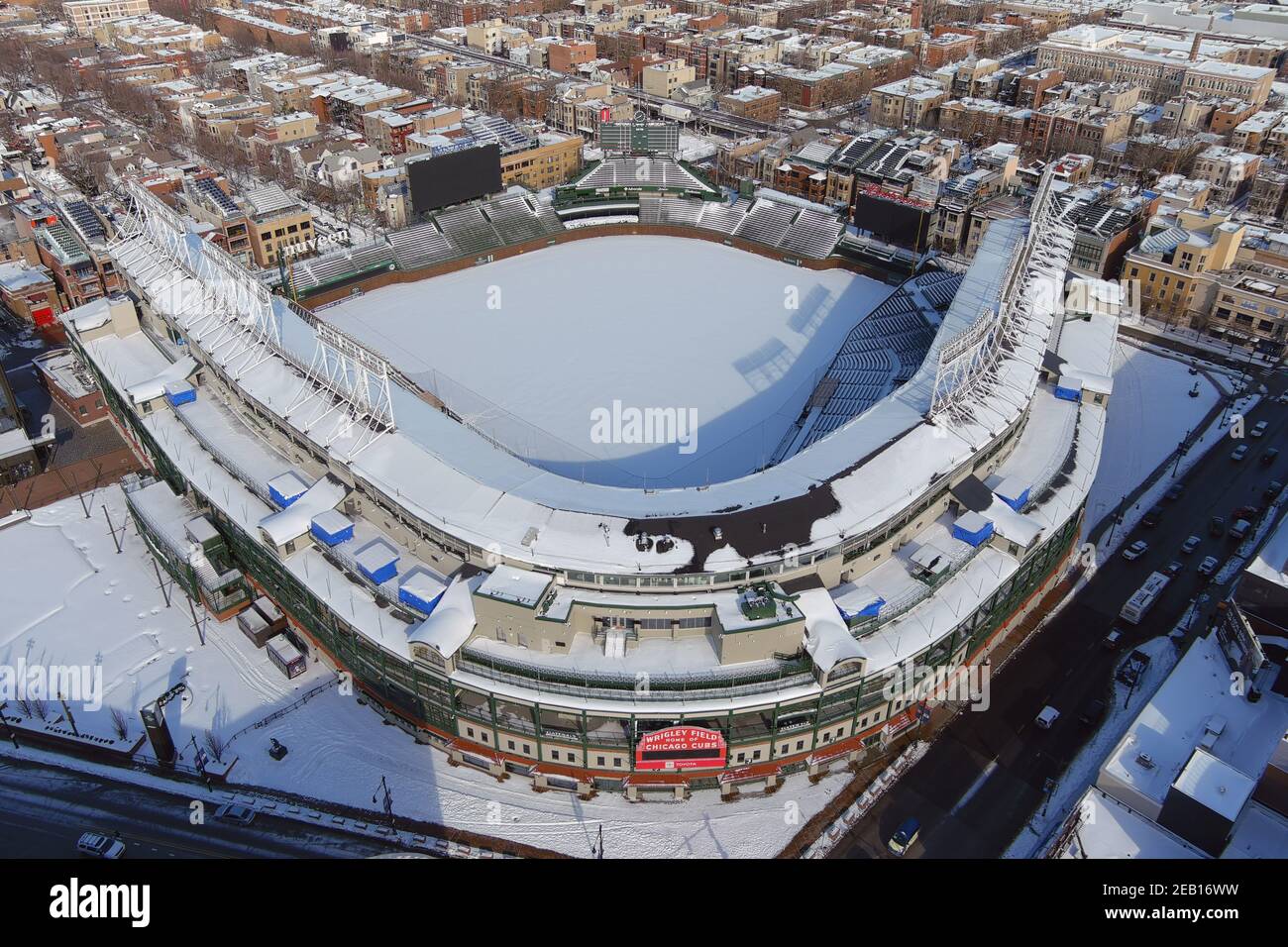 Wrigley field baseball stadium aerial hi-res stock photography and ...