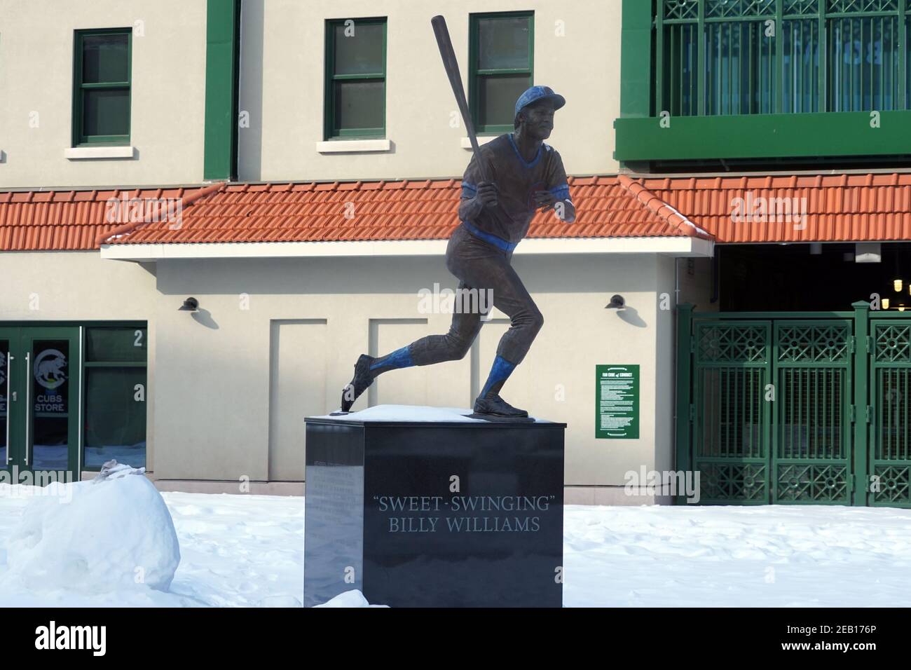 A statue of former Chicago Cubs left fielder Billy Williams at Wrigley ...