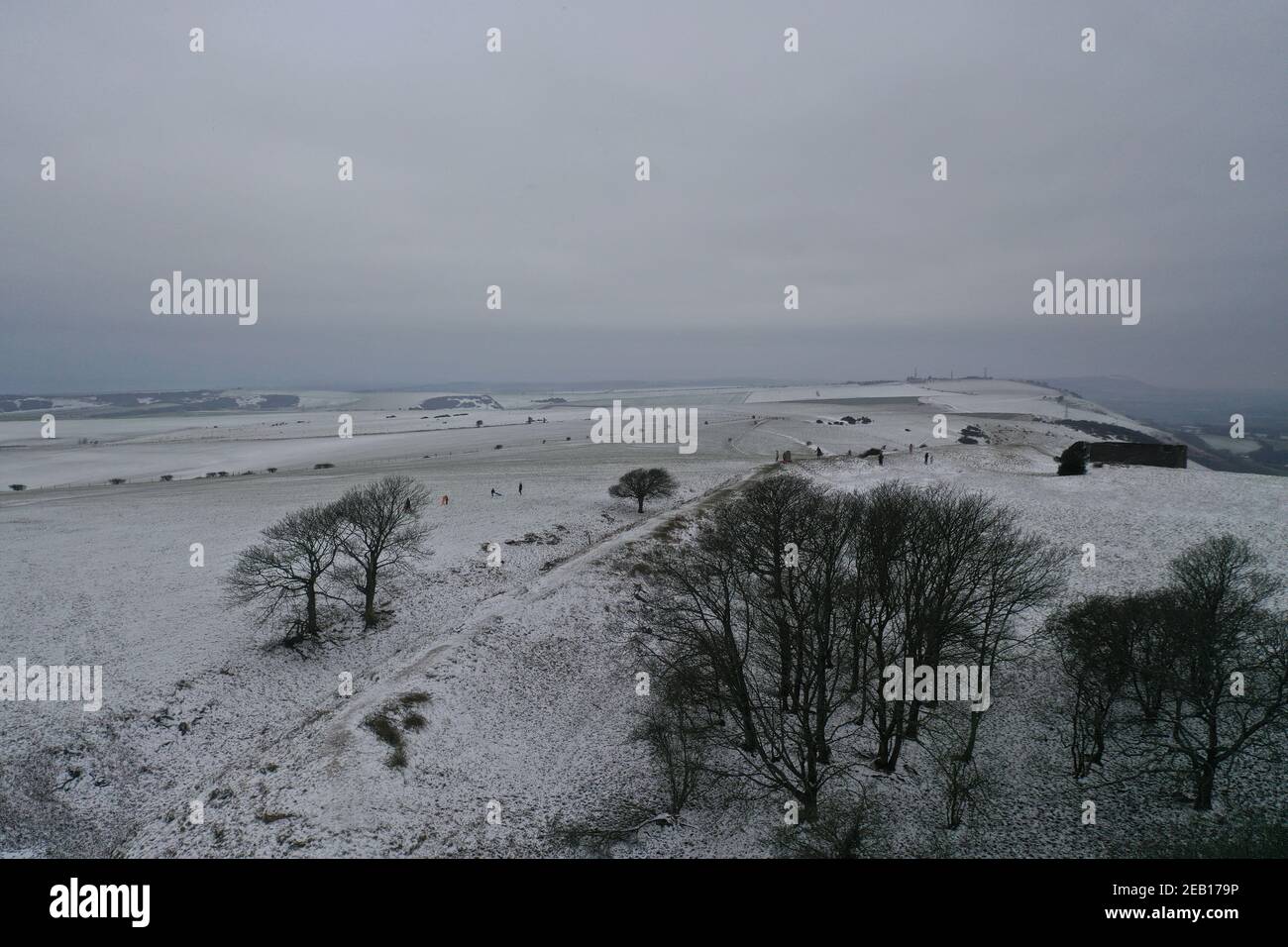 Aerial views of Ditching Beacon in winter Stock Photo - Alamy