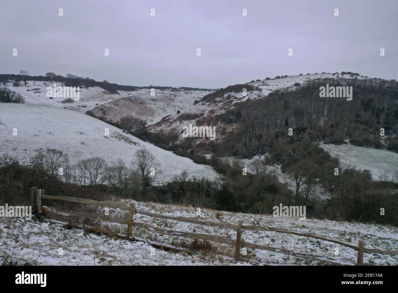 Aerial views of Ditching Beacon in winter Stock Photo - Alamy