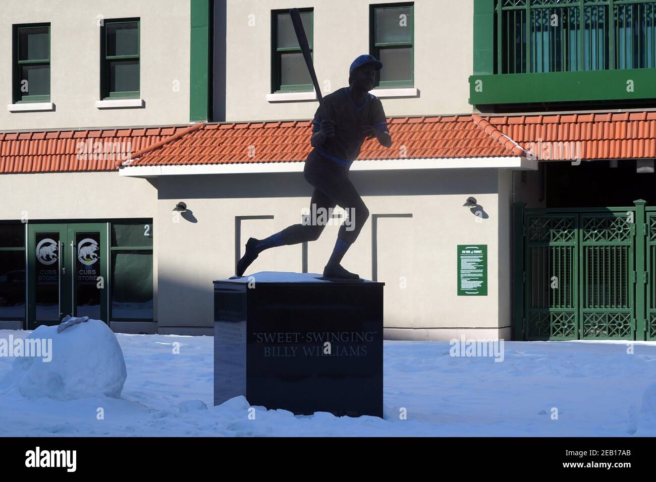 A statue of former Chicago Cubs left fielder Billy Williams at Wrigley ...