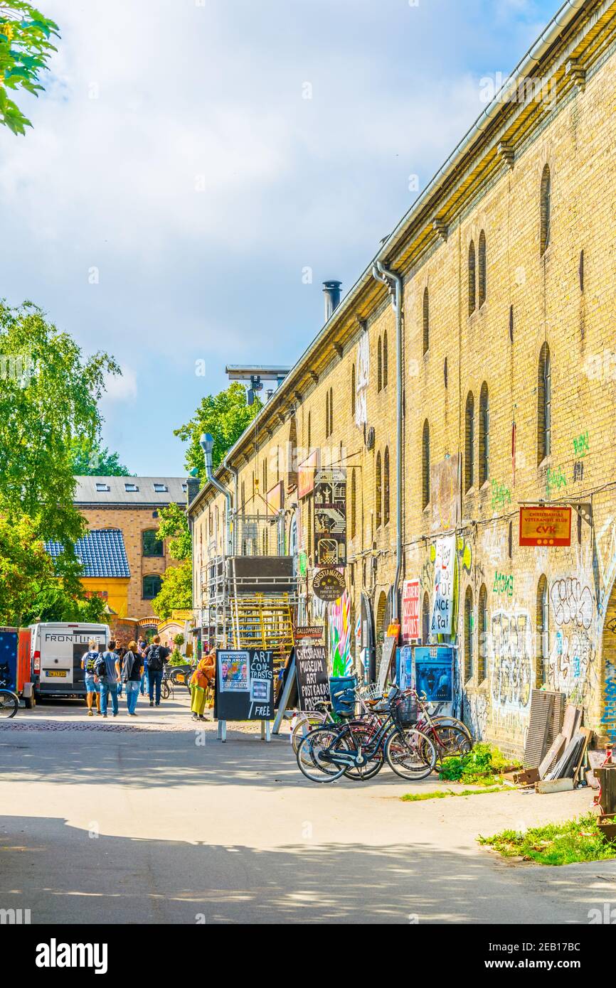 COPENHAGEN, DENMARK, AUGUST 21, 2016: View of the Christiania ...