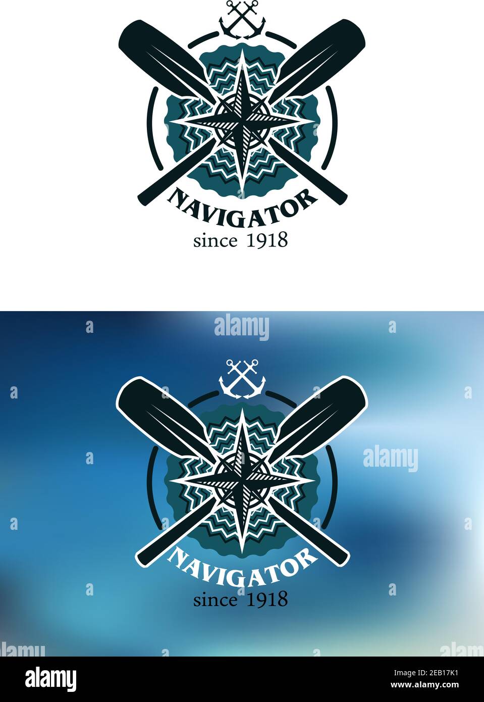 Crossed oars logo hi-res stock photography and images - Alamy