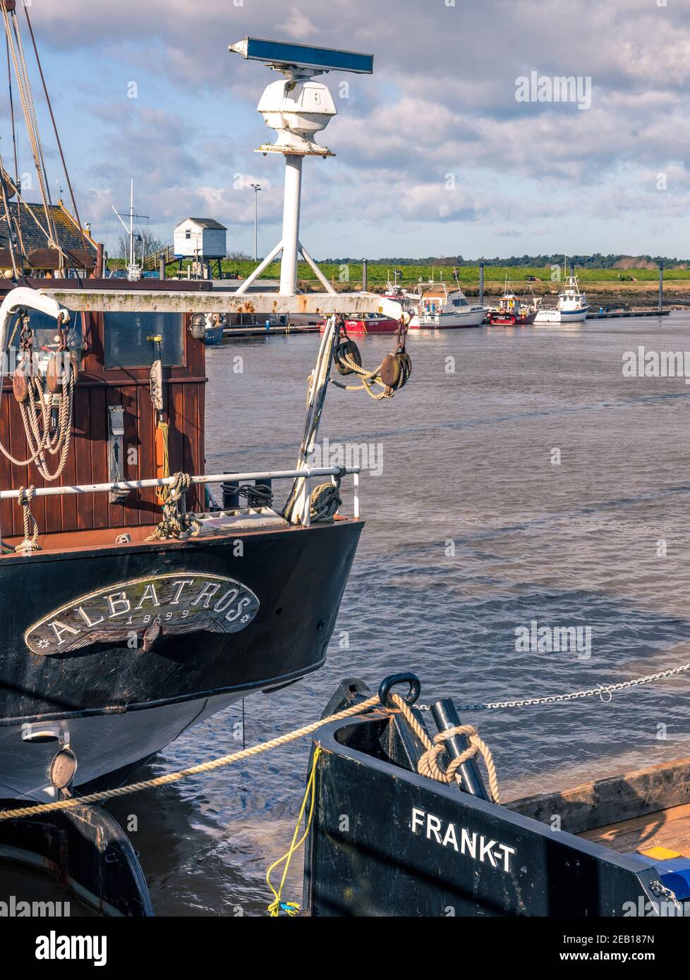 Dutch cargo ship Albatros at the Quay in the Harbour at Wells next to ...