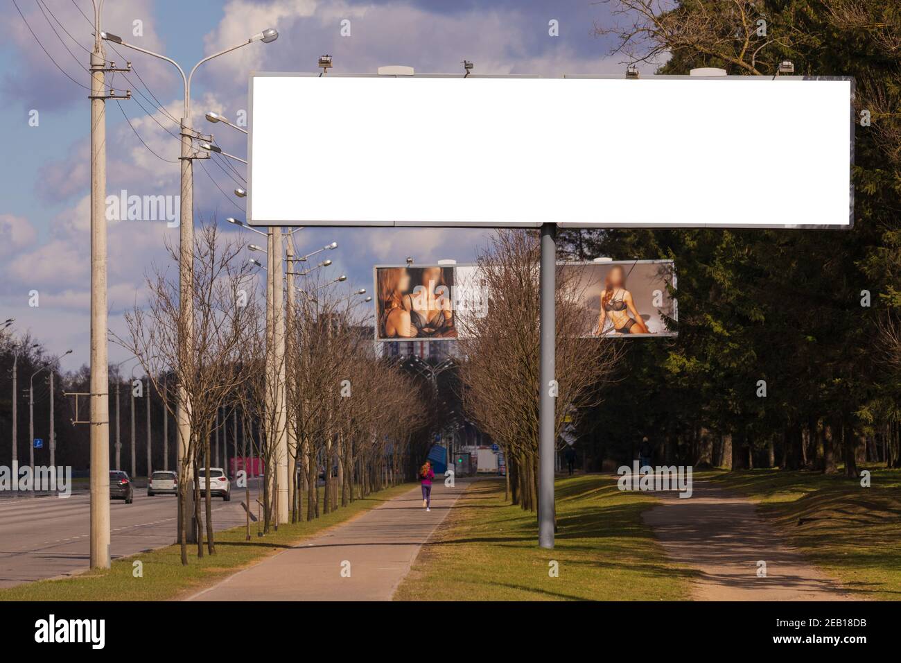 Background for design, billboards on city streets and along roads Stock ...