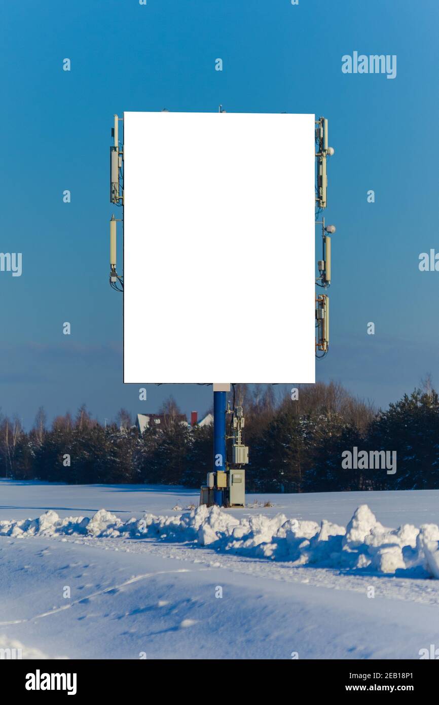 Background for design. Advertising billboard along the road in the city ...