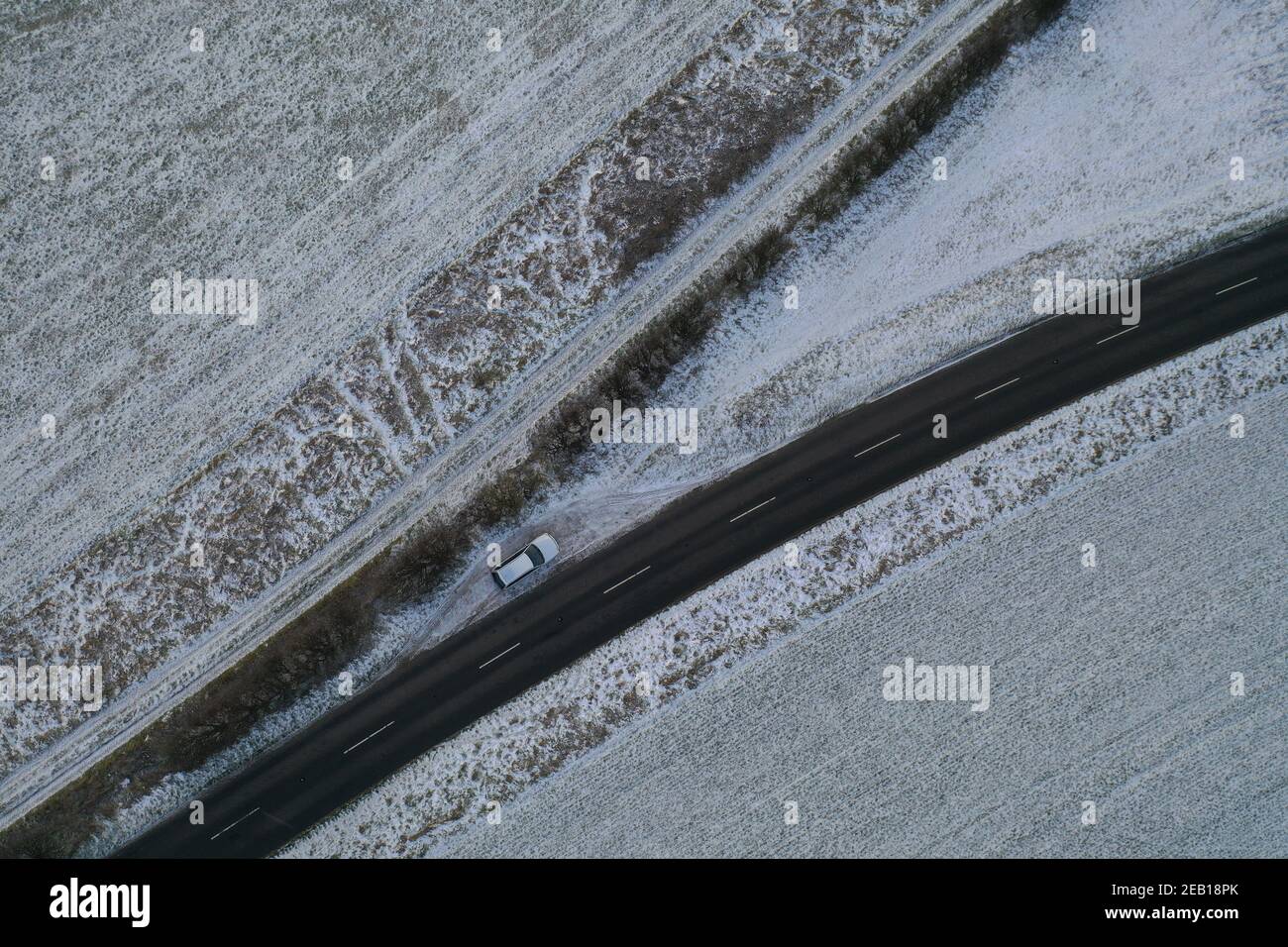 Aerial views of Ditching Beacon in winter Stock Photo - Alamy