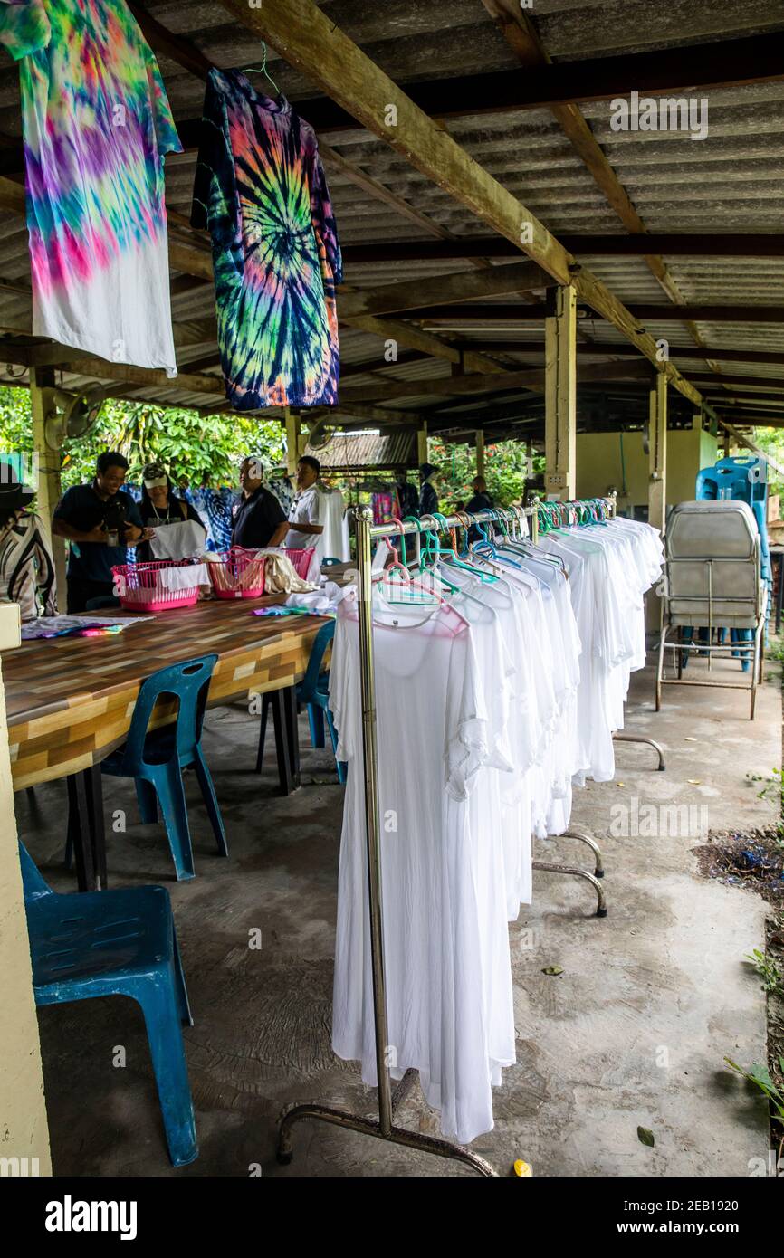 Tows of Garments to be Dyed by Tourists Visiting Bang Krachao Island ...