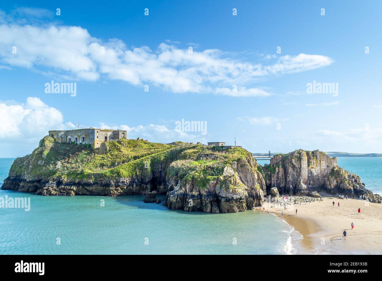 Castle in the city of Tenby, Wales Stock Photo - Alamy