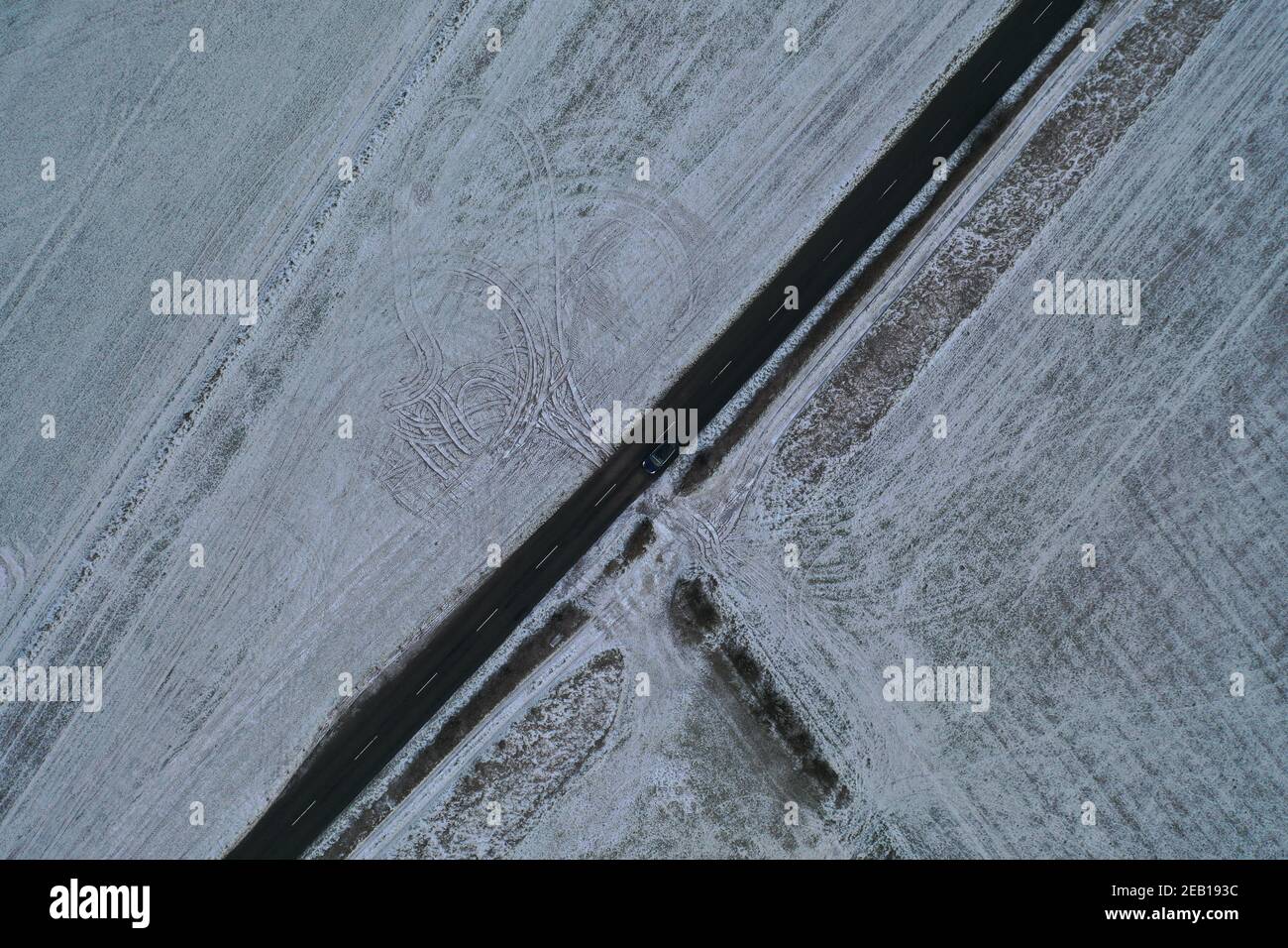 Aerial views of Ditching Beacon in winter Stock Photo - Alamy