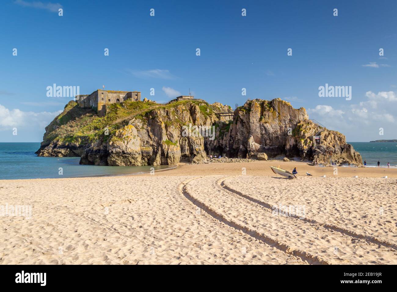 Castle in the city of Tenby, Wales Stock Photo - Alamy