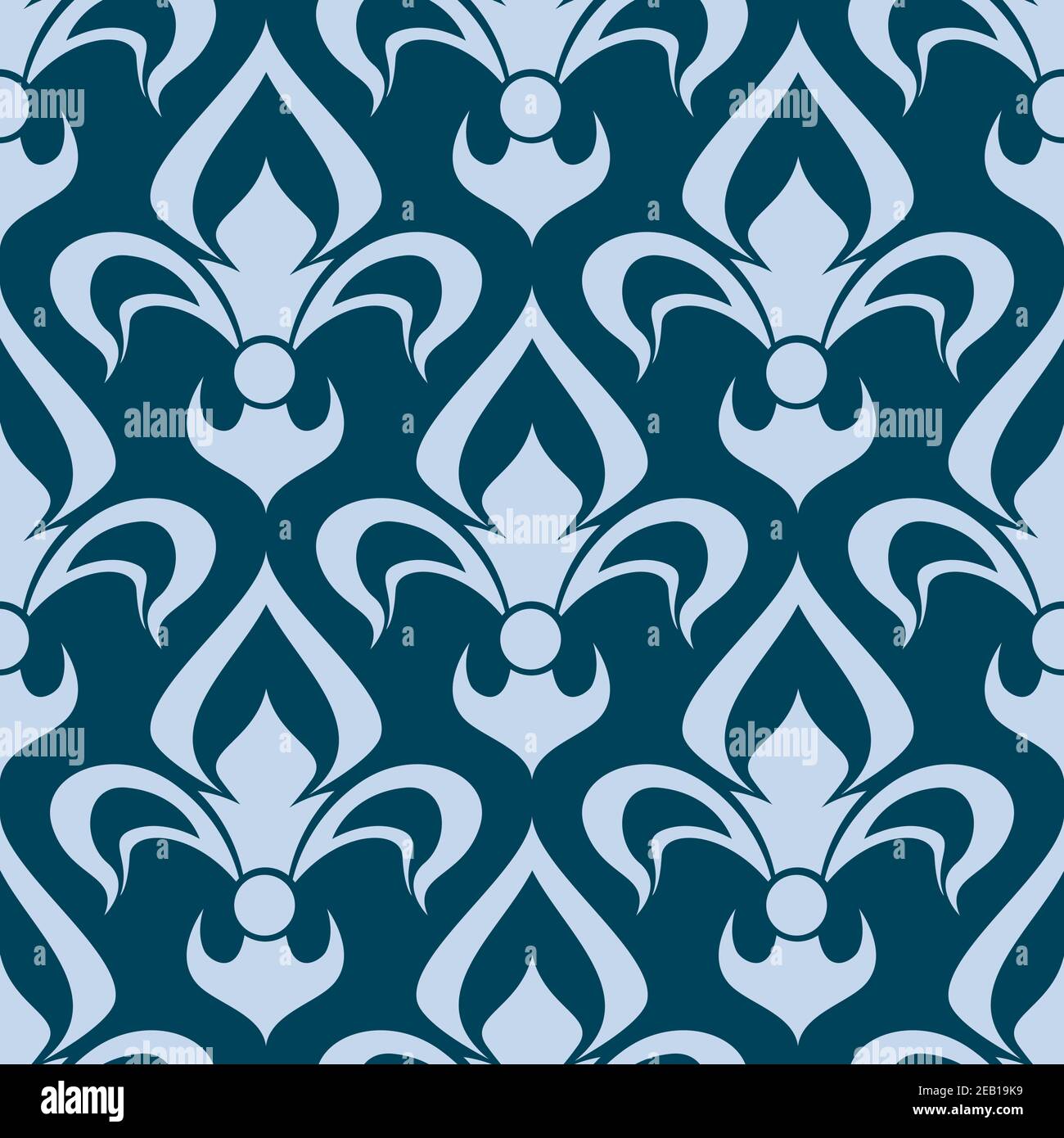 Arabesque seamless pattern with a stylized fleur de lys repeat motif in ...