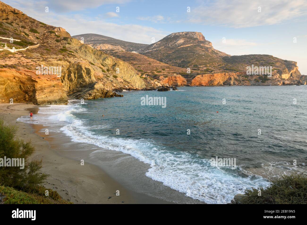 Agali Beach beach at the picturesque bay of Vathy on Folegandros island ...