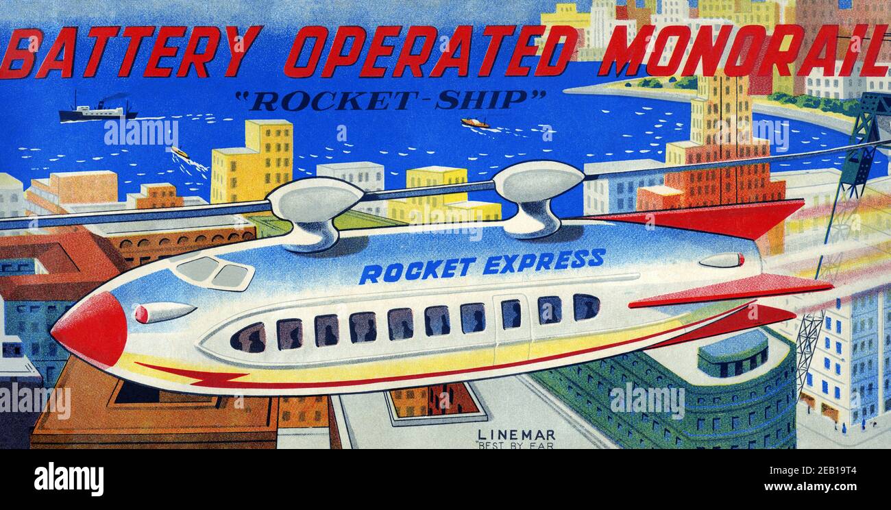 Battery Operated Monorail "Rocket Ship" 1950 Stock Photo - Alamy