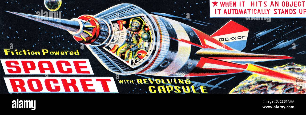 Space Rocket with Revolving Capsule 1950 Stock Photo - Alamy