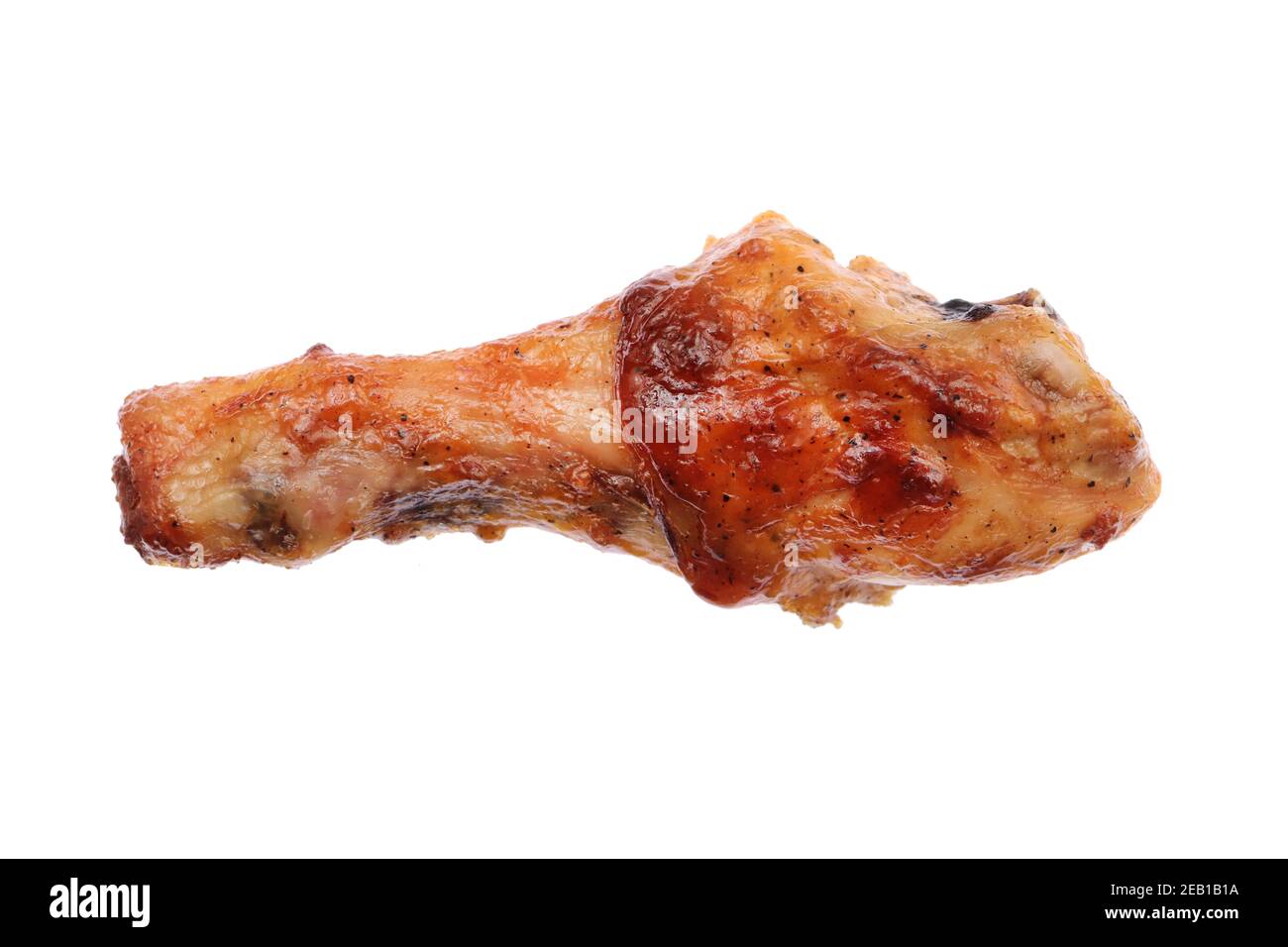 Grilled BBQ Meat. Isolated Fried Chicken Leg Food Stock Photo - Alamy