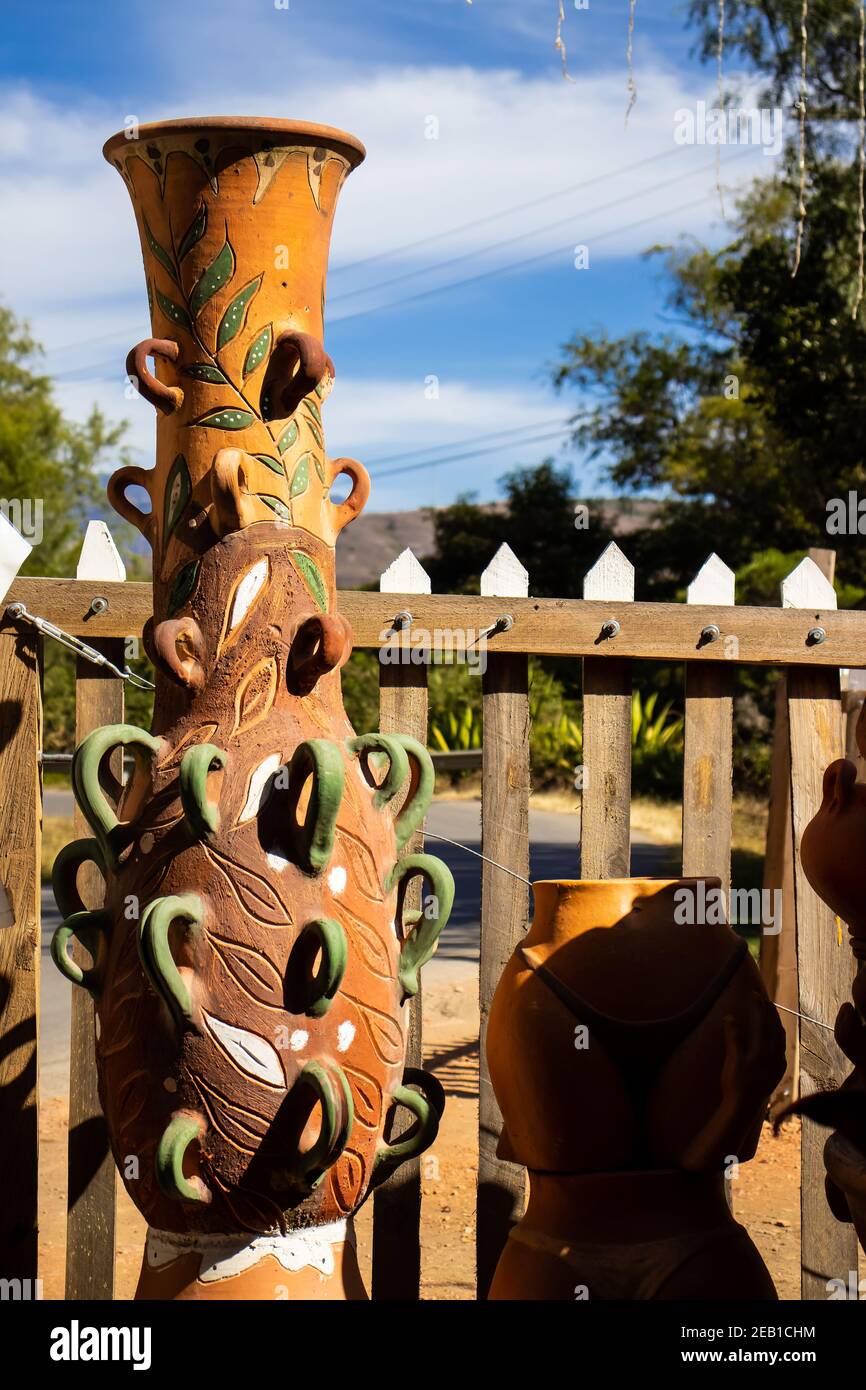 Traditional ceramics factory in the city of Raquira. City of Pots Stock ...