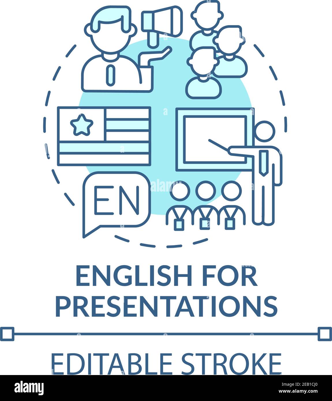English for presentations concept icon Stock Vector Image & Art - Alamy