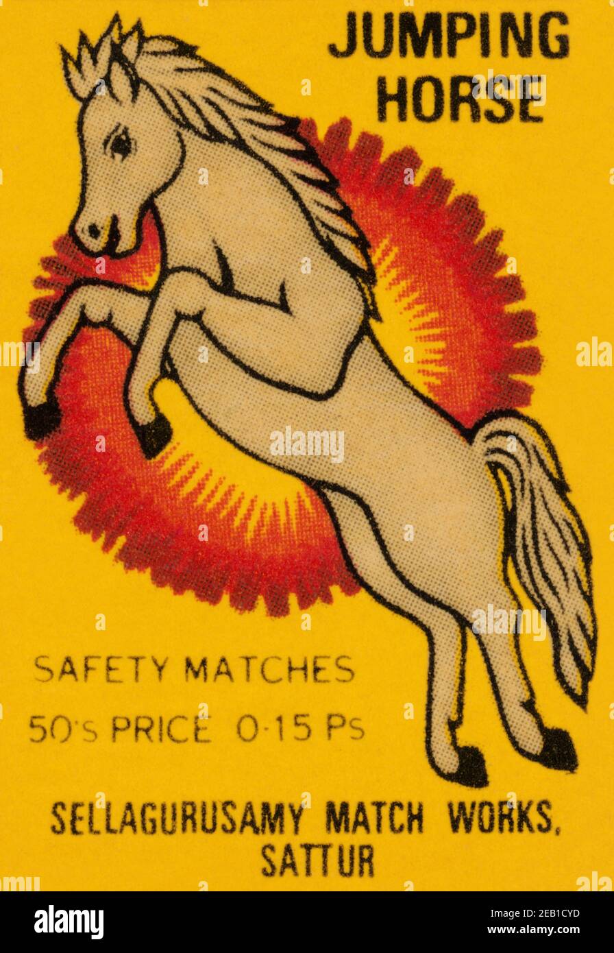 Jumping Horse Safety Matches Stock Photo - Alamy