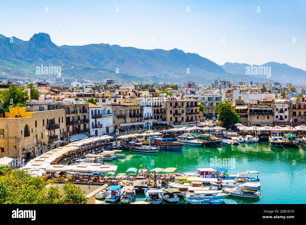 KYRENIA, CYPRUS, AUGUST 25, 2017: View of a port in Kyrenia/Girne ...