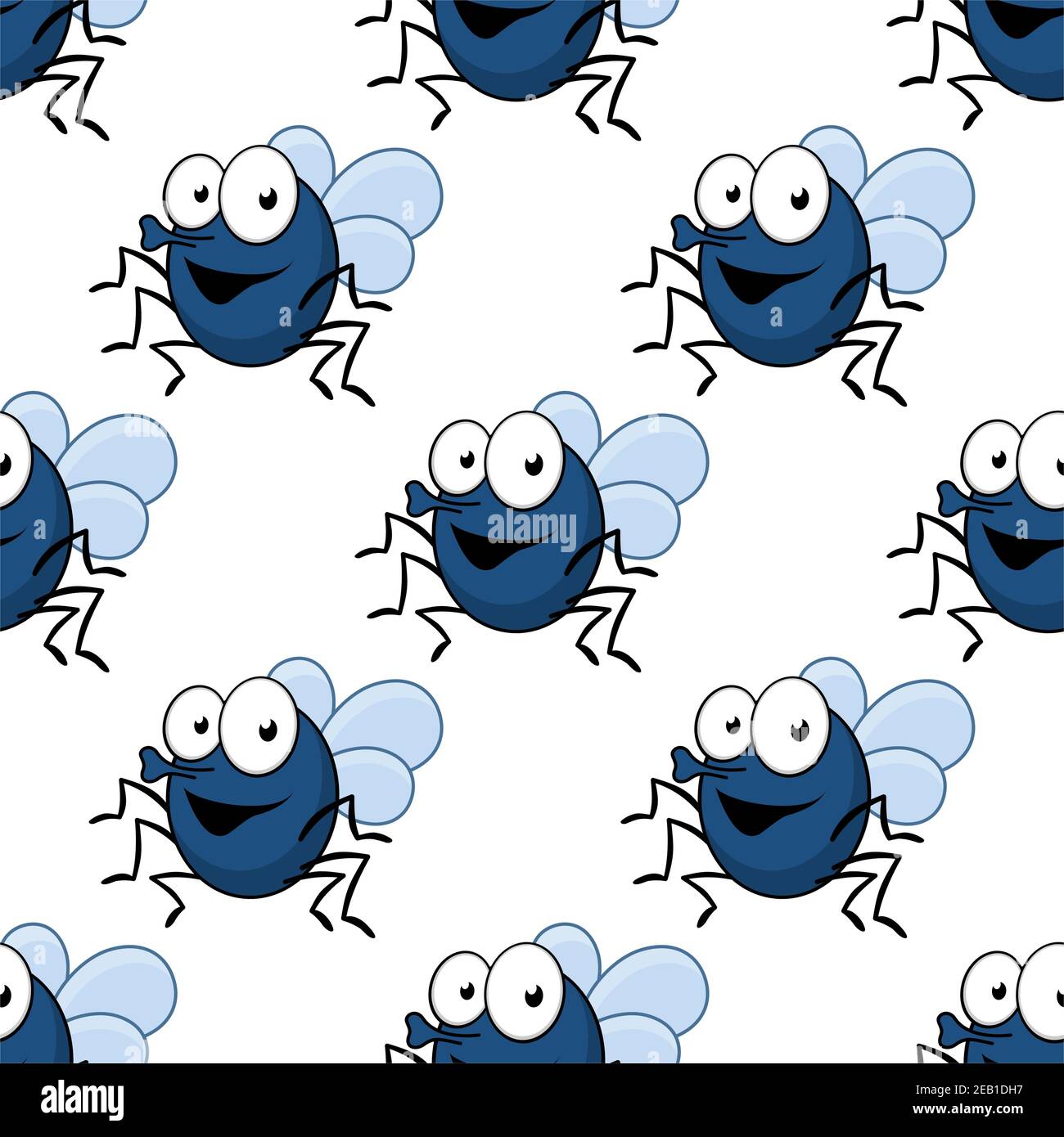 Seamless pattern with cartoon funny fly for any fairytale or child ...