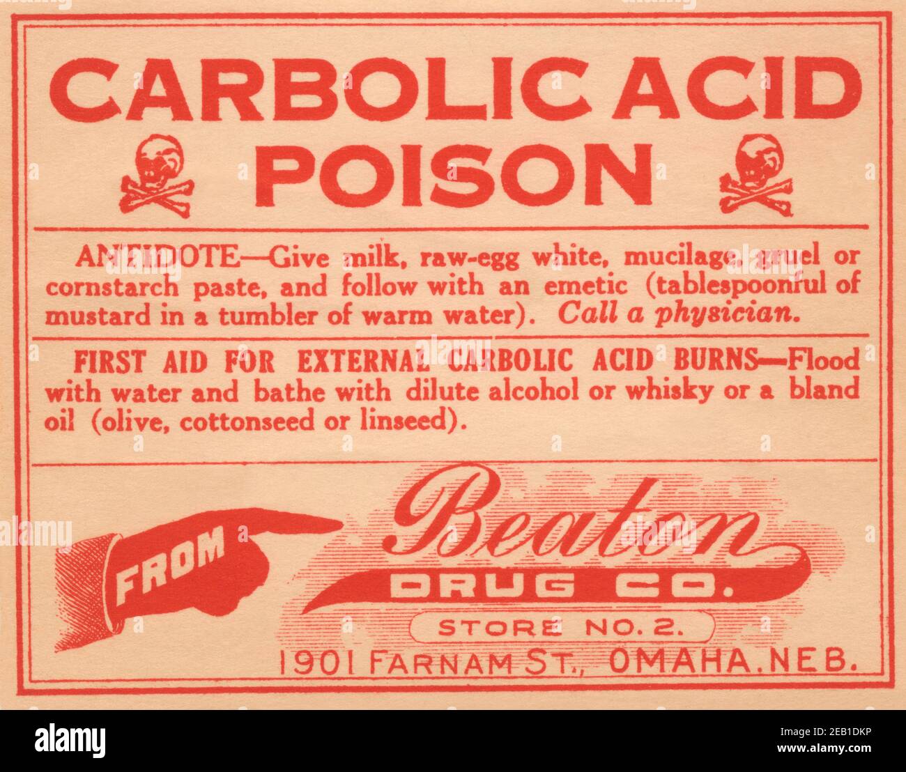 Carbolic Acid Poison 1920 Stock Photo - Alamy