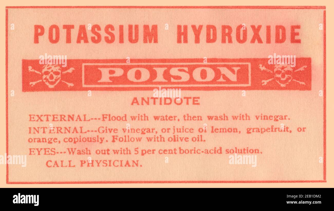 Potassium Hydroxide - Poison 1920 Stock Photo - Alamy