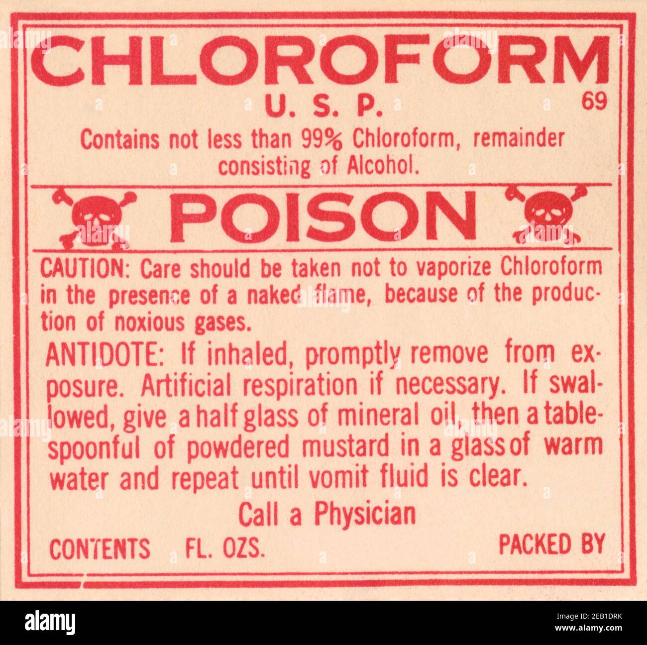 Chloroform label hi-res stock photography and images - Alamy