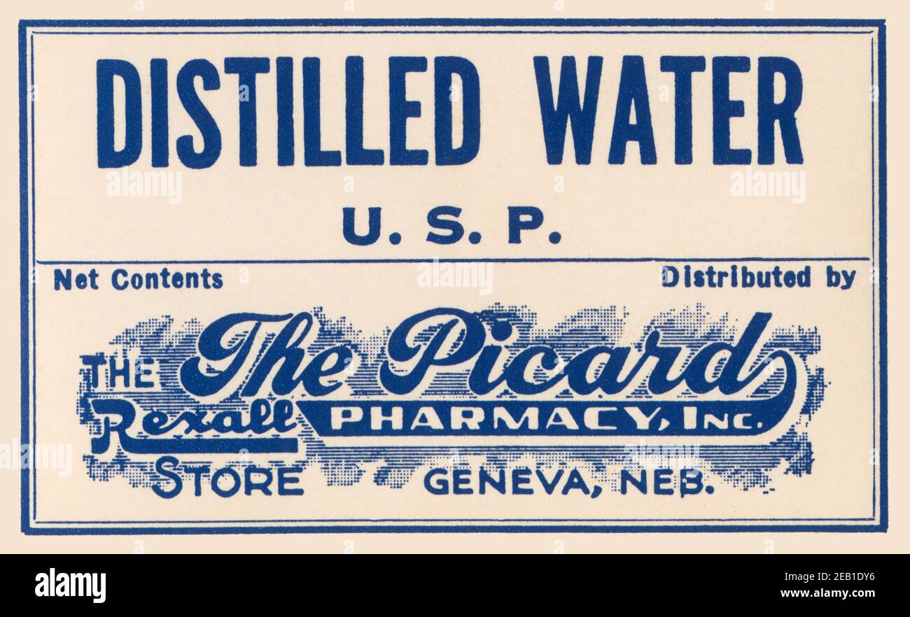 Distilled Water 1920 Stock Photo - Alamy
