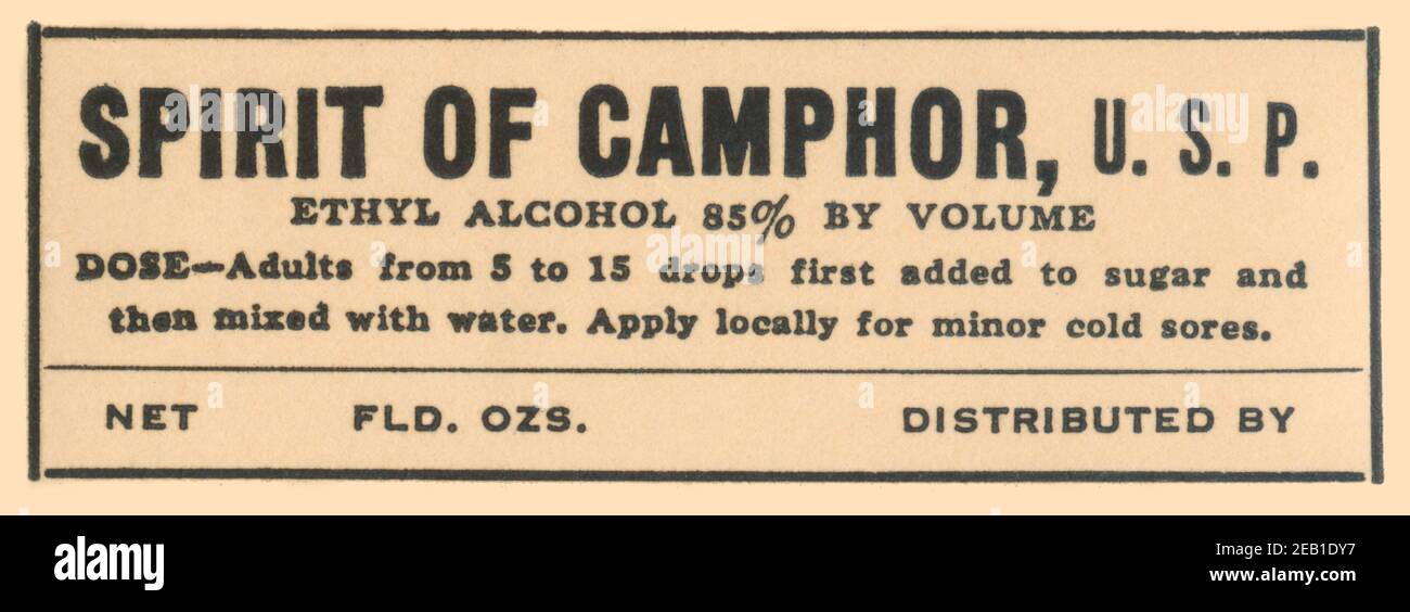 Spirit of Camphor 1920 Stock Photo - Alamy